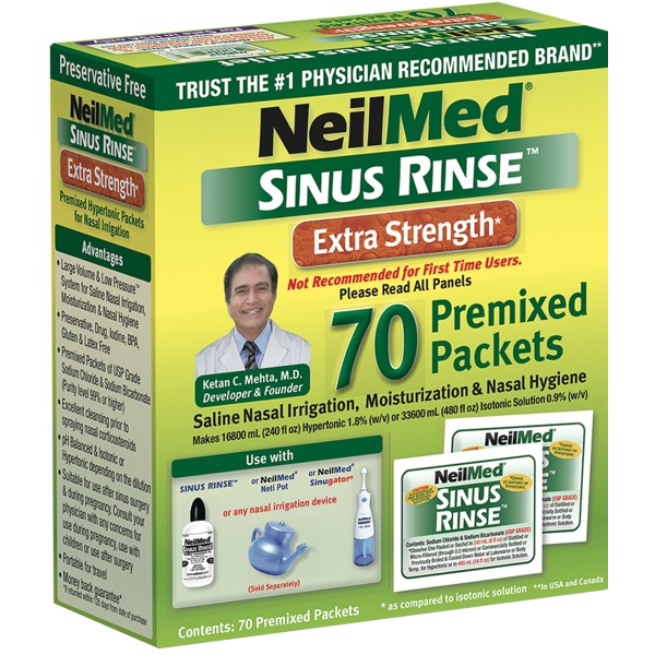 Neilmed Sinus Rinse Saline Nasal Rinse Premixed Packets - 70.0 Ea - CTC ...