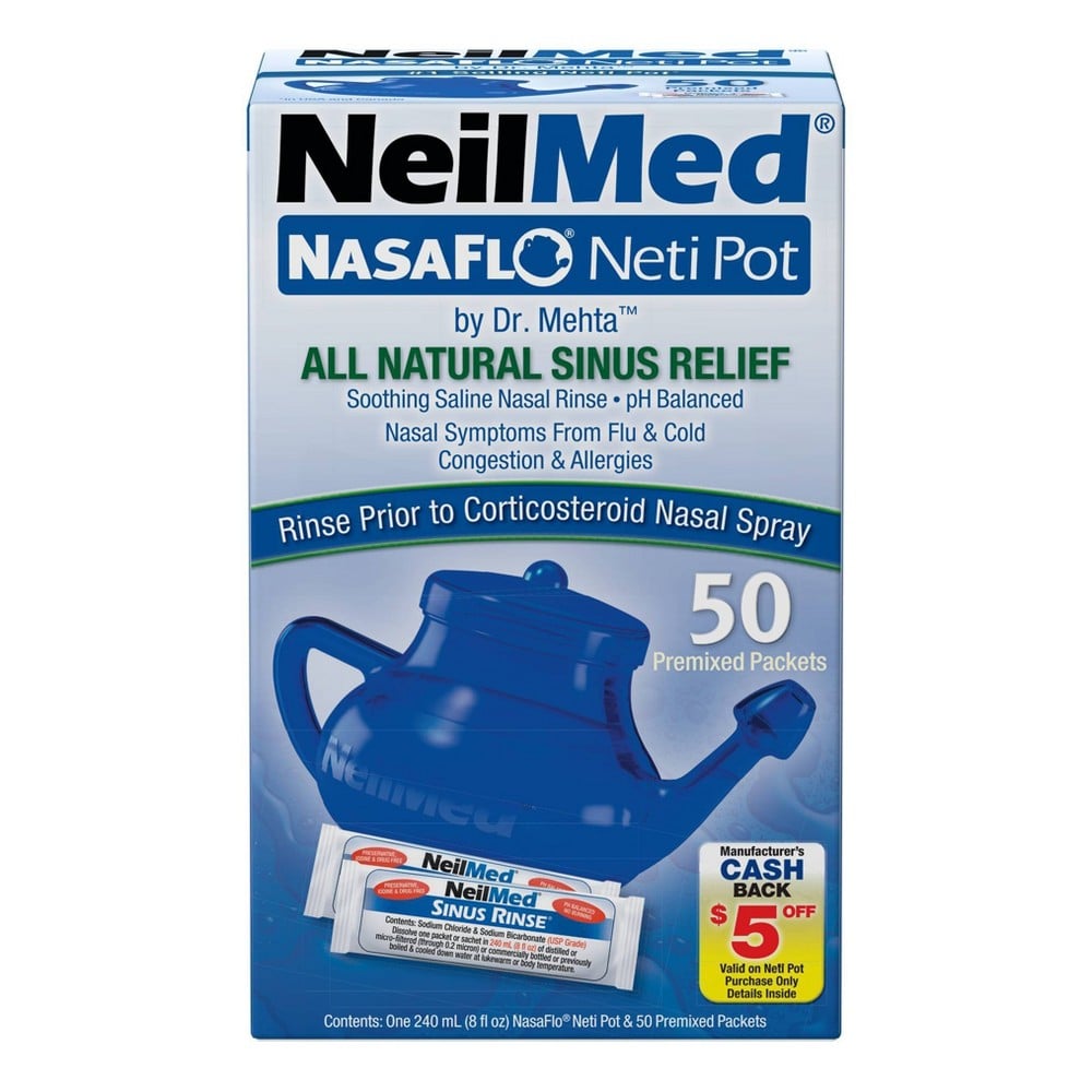 Neilmed Nasaflo Neti Pot Nasal Wash System With Refill Packets - CTC Health