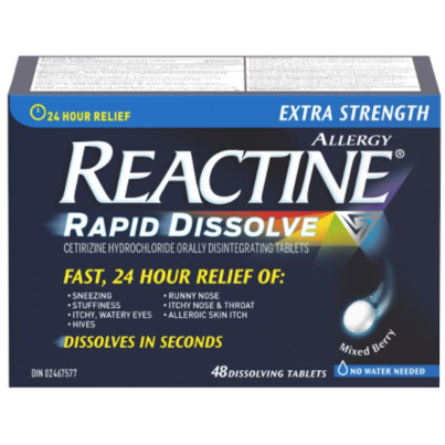 Reactine Extra Strength Rapid Dissolve 24 Hour Allergy Medicine - CTC ...