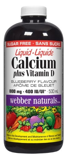 Webber Naturals Sugar-free Liquid Calcium Vitamin D3, Blueberry Flavour ...