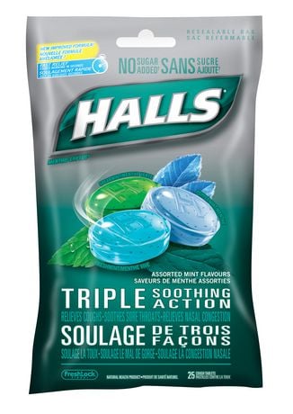 Halls Lozenges Mentho-lyptus Assorted Mint No Sugar Added - CTC Health