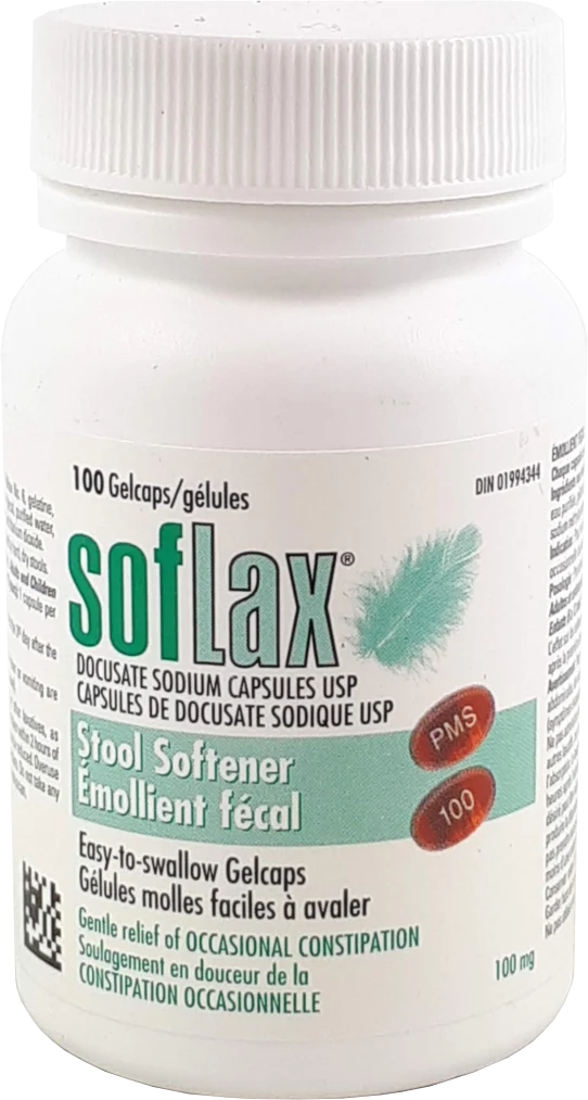 Pharmascience Soflax Docusate Sodium 100 mg (100 capsules) - CTC Health
