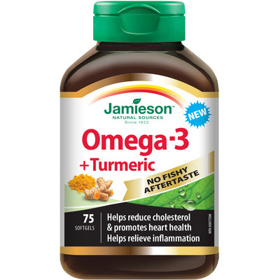 Jamieson No Fishy Aftertaste Omega-3 + Turmeric 75.0 Count - CTC Health