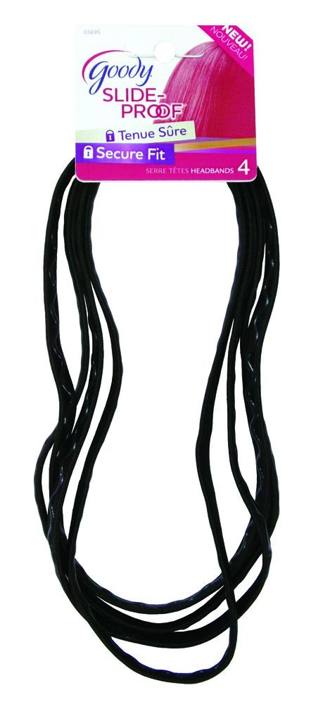 Goody Slide Proof With Silicon 9mm Headwraps, Black 4 Ct - CTC Health
