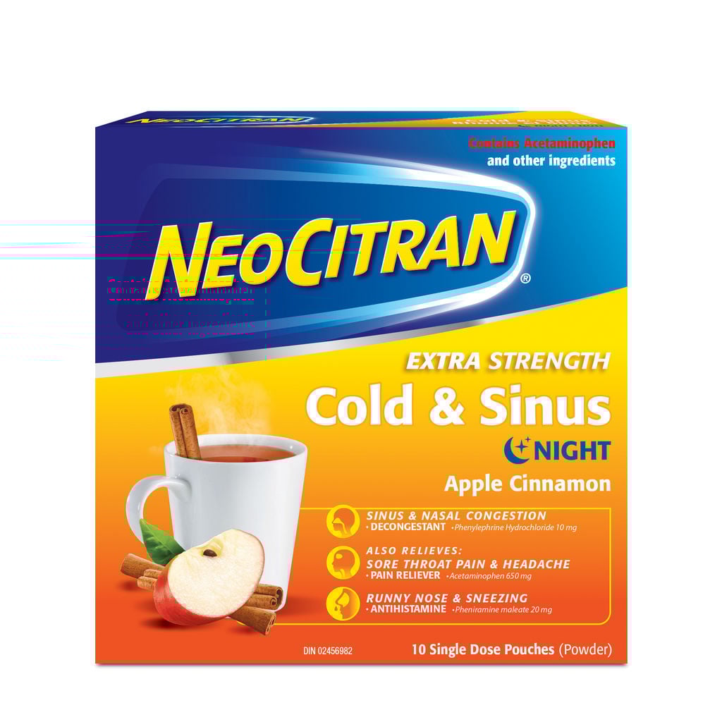 Neocitran Extra Strength Cold & Sinus Night Apple Cinnamon - CTC Health
