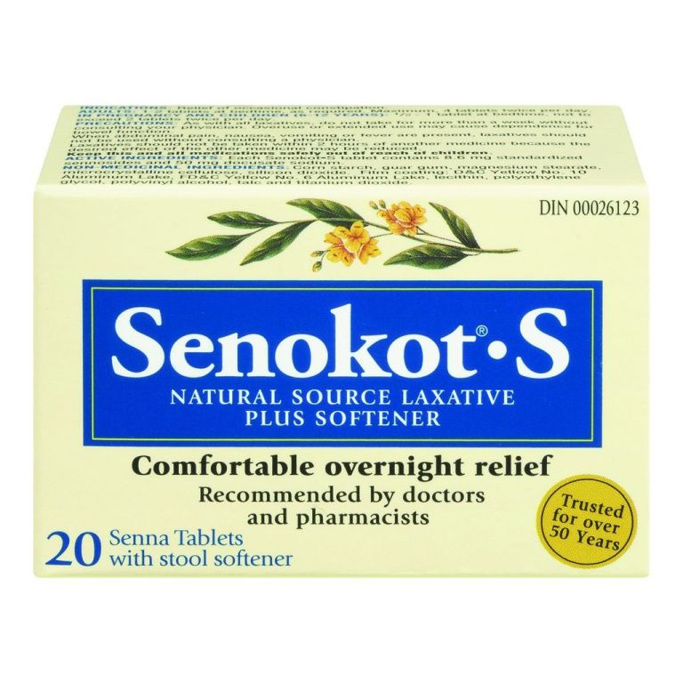 Senokot S Natural Senna Laxative Plus Stool Softener 20 Tablets - CTC ...