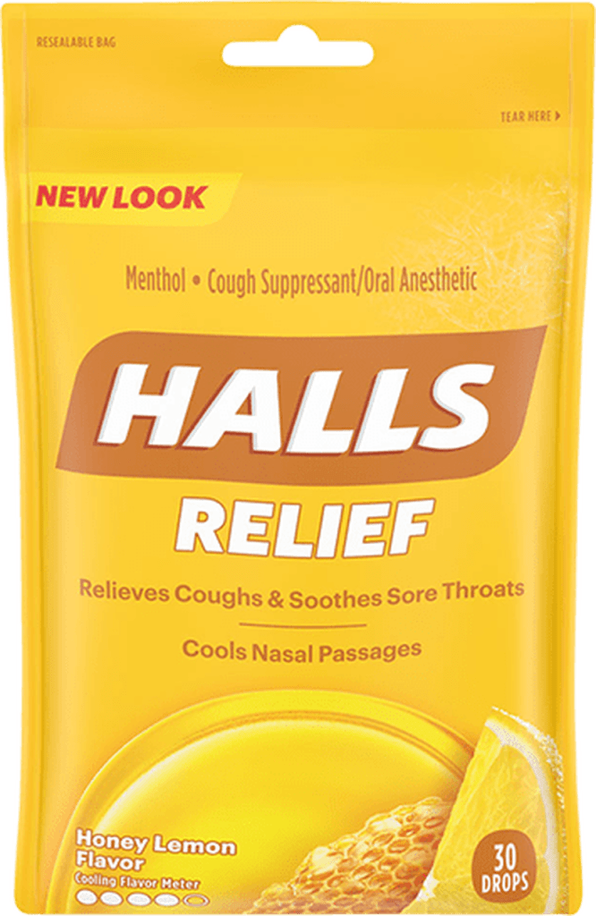 Halls Halls Relief Mentho-lyptus Honey Lemon Flavour, 30 Cough Drops 30 ...