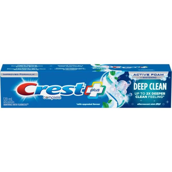 Crest Effervescent Mint Flavored Deep Clean Whitening Toothpaste ...