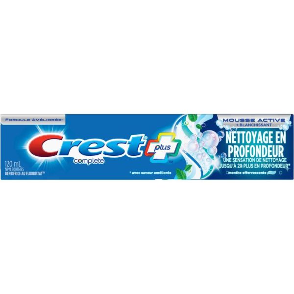 Crest Effervescent Mint Flavored Deep Clean Whitening Toothpaste ...
