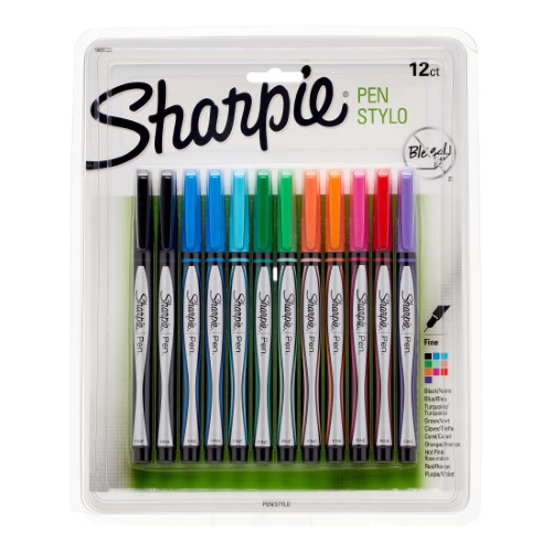 Sharpie Pens Felt Tip Pens Fine Point (0.4mm) Assorted Colors 12 Count ...