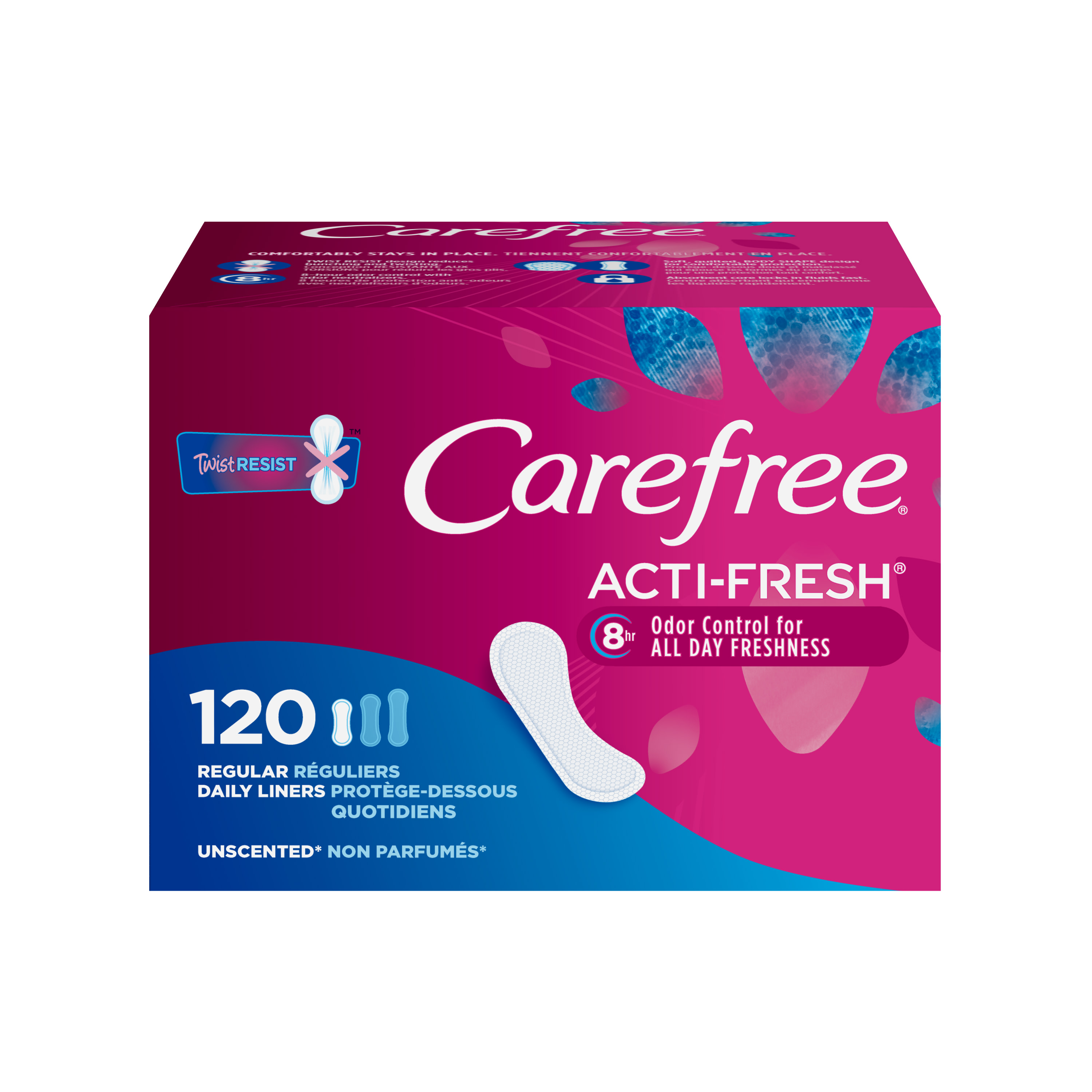 Carefree Carefree Acti-Fresh Body Shape Panty Liners Regular 120.0 ...