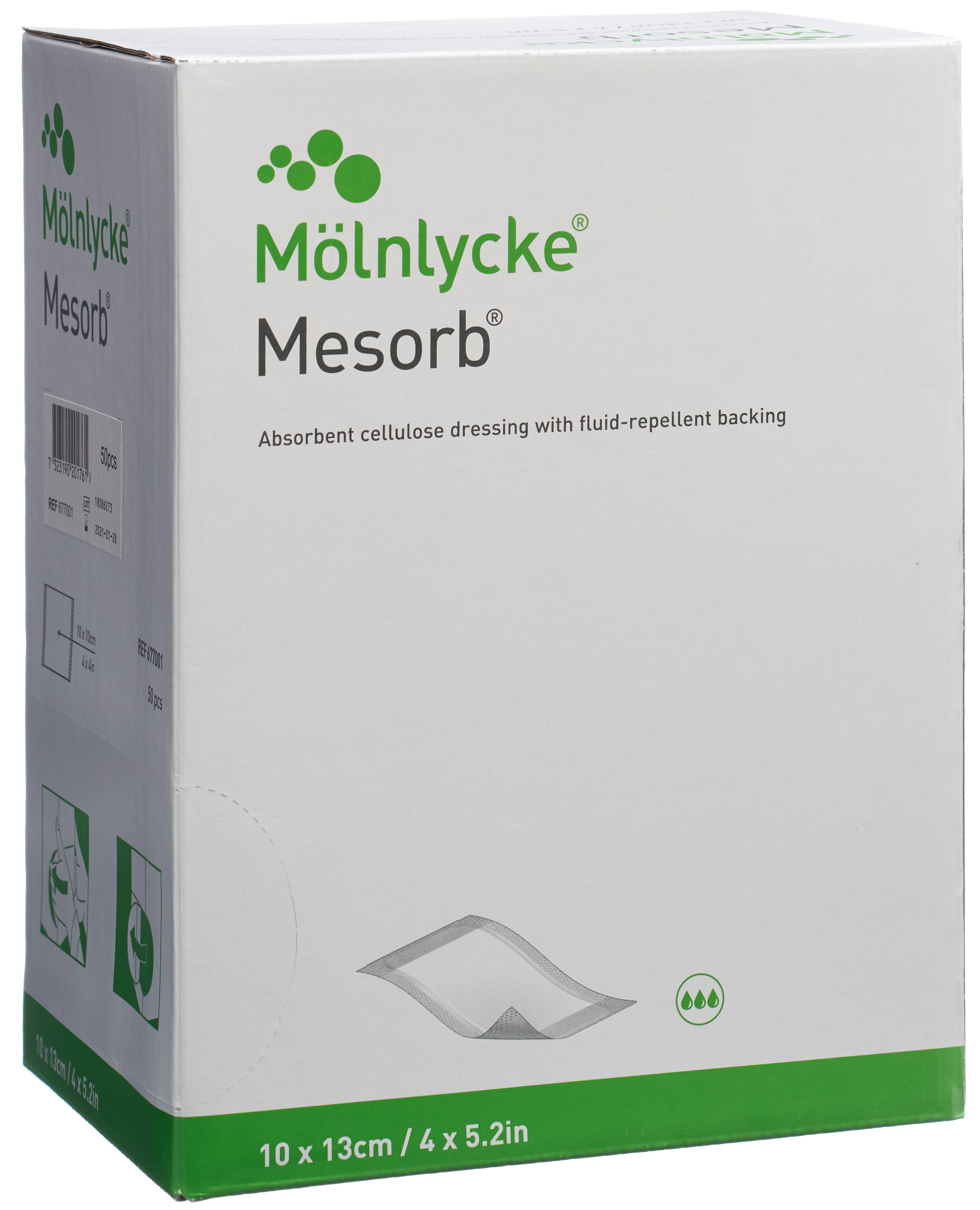 Mesorb Dressing, Sterile, 10 x 10 cm, 50/pk - CTC Health