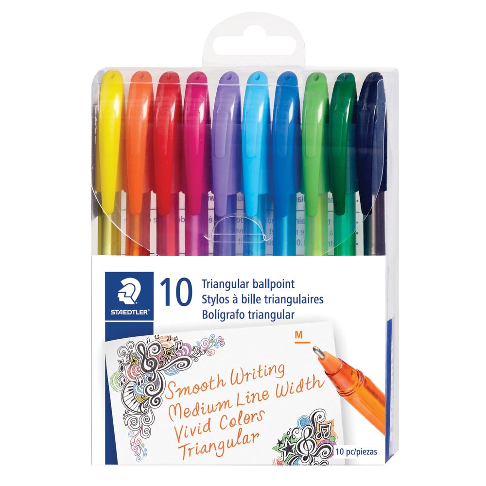 Staedtler Ballpoint Pens, Medium Point, Assorted Inks, 10/Pack (4320 ...