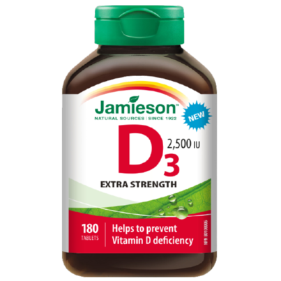 Jamieson Vitamin D3 2500iu Extra Strength, 180 Tablets - CTC Health