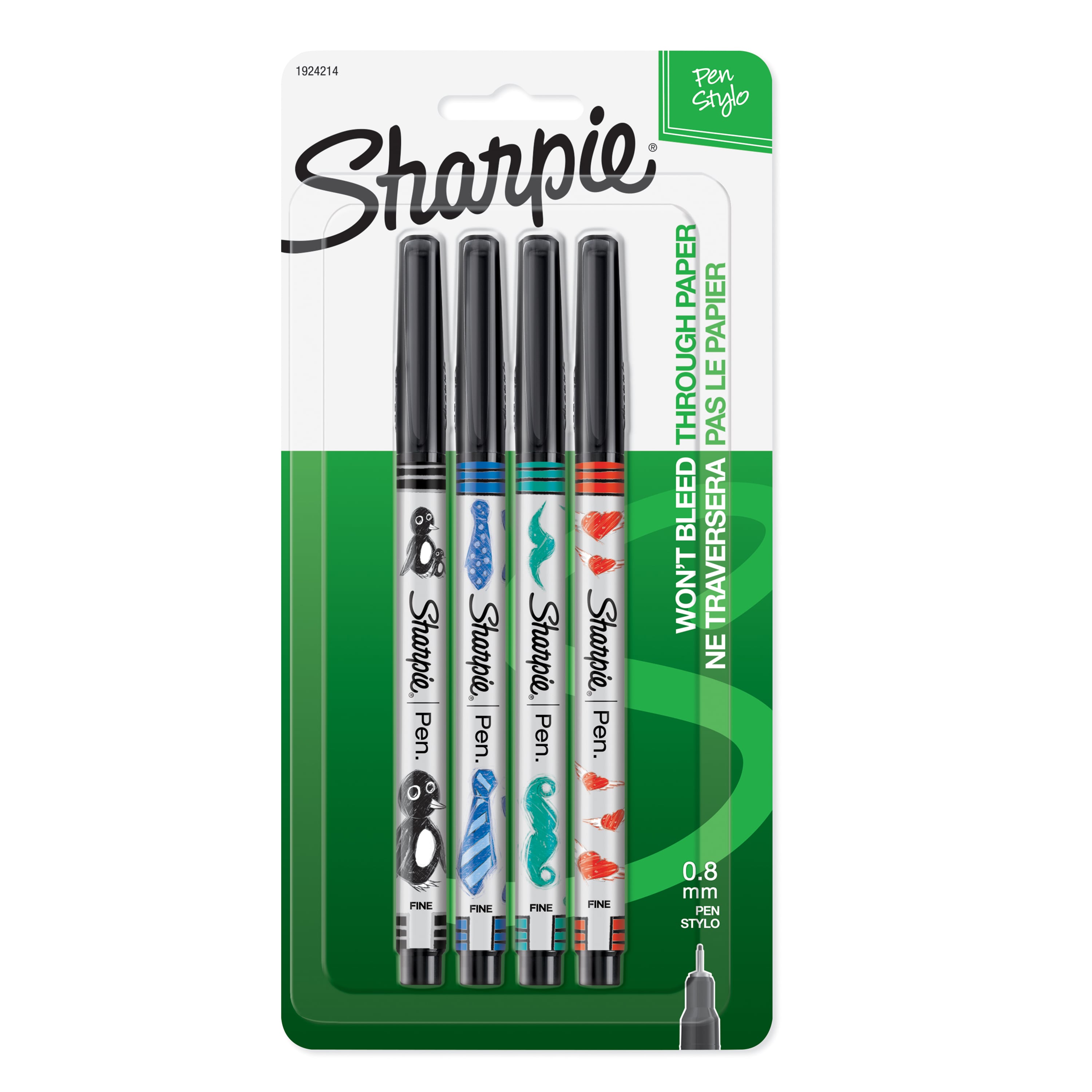 Sharpie Felt Tip Pens Fine Point (0.4mm) Assorted Colors 4 Count - CTC ...