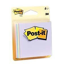 Post-It Notes Assorted Colors 4 Packs of 50 Each 2-7/8 X 2-7/8 Inch ...