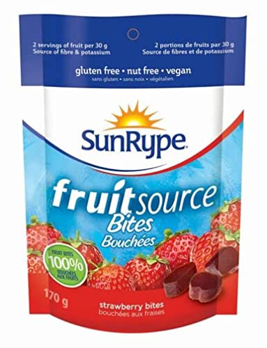 SunRype FruitSource Strawberry Bites 100% Fruit Snack, 170g/6 Oz ...