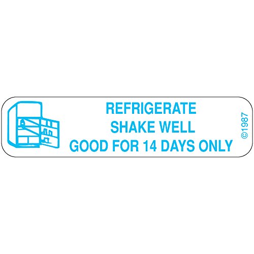 PHARMEX 1-339 Permanent Paper Label, Refrigerate-shake /14 DAYS 2 EA ...