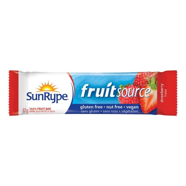SUNRYPE Strawberry Fruit Bar, FruitSource 37g - CTC Health