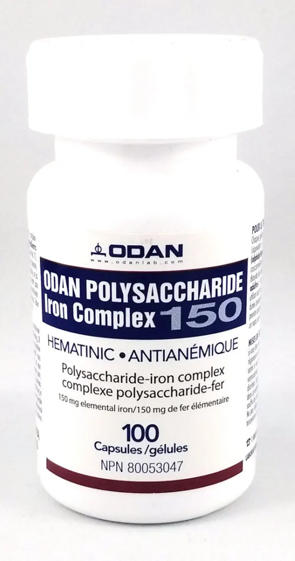 Odan Polysaccharide Iron Complex 150 Hematinic 100 Capsules Bottle ...