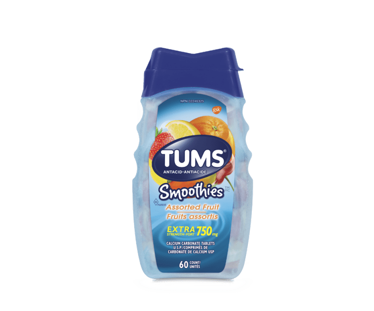 Tums Extra Strength Smoothie Antacid Tablets, Assorted Fruit, 60 Count ...