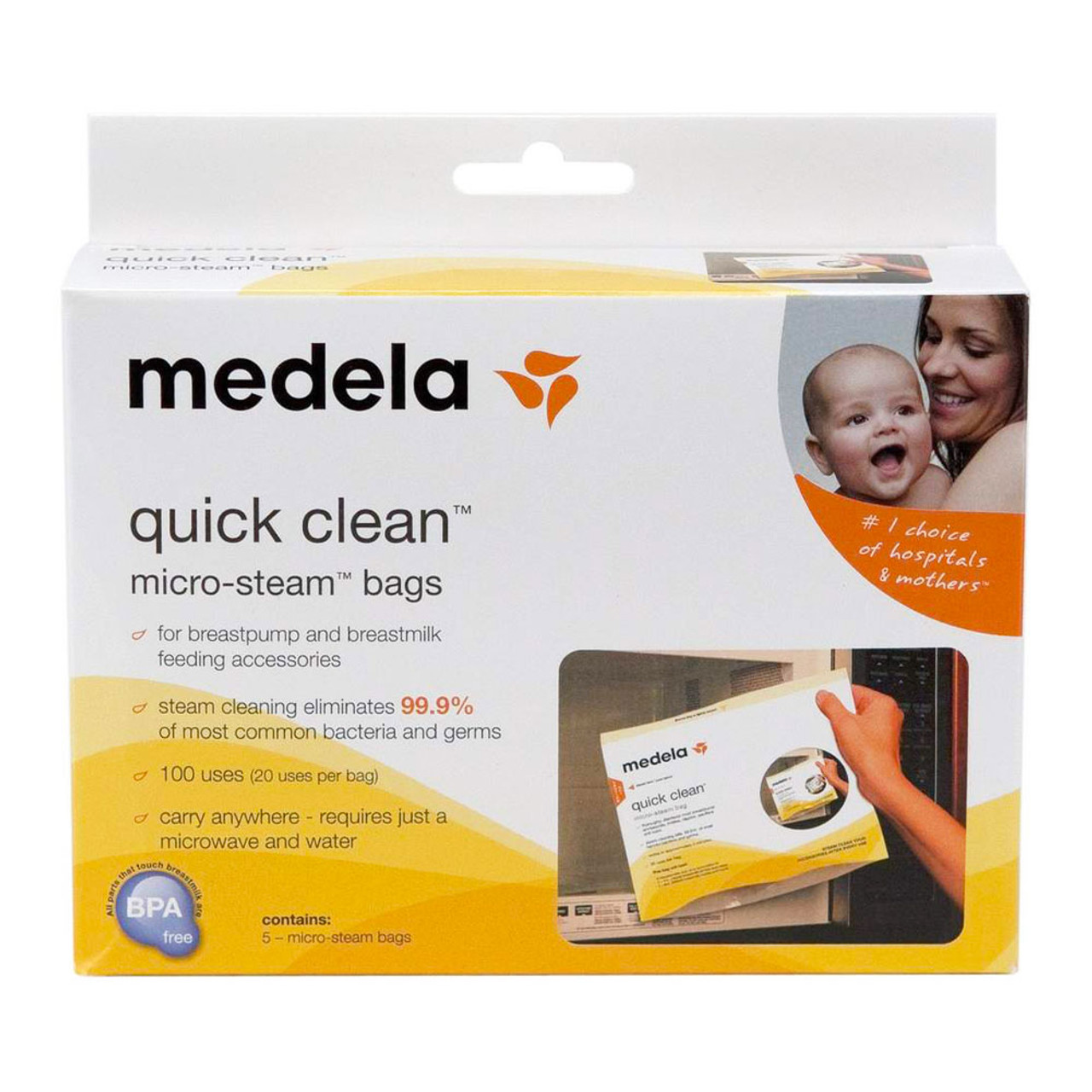 Medela Quick Clean Micro-Steam Bags - Fast and Effective Sterilization ...