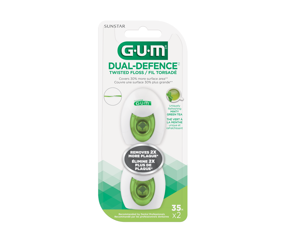 G·U·M Dual-Defence Twisted Dental Floss, 2 x 35m - CTC Health