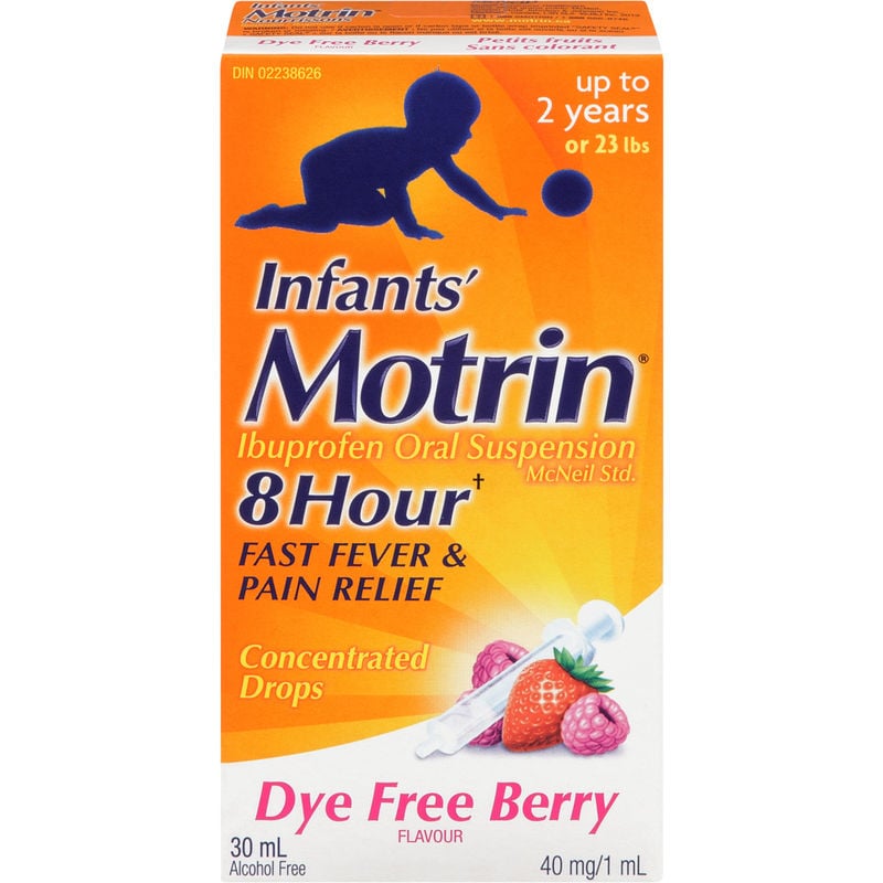 Infants’ MOTRIN Liquid Cold Drops, Dye-Free Berry Flavour - CTC Health