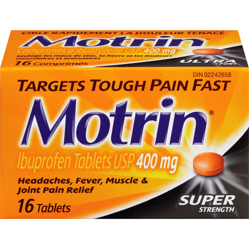 Motrin Super Strength Pain Relief Ibuprofen 400mg 16 Tablets - CTC Health