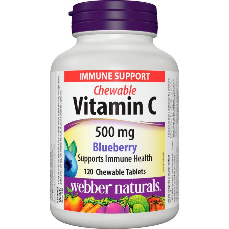WEBBER Vitamin C 500mg Chewable Blueberry - CTC Health