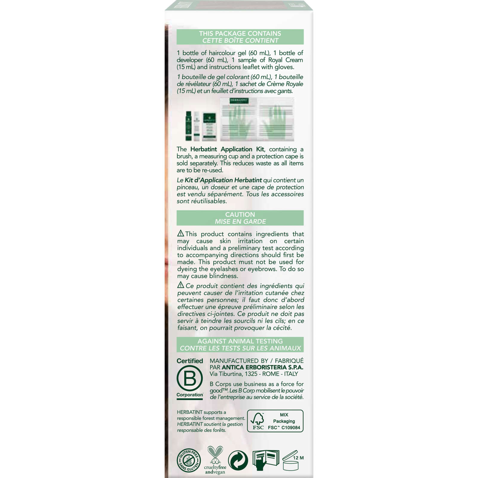 Herbatint Permanent Natural Hair Color Gel 4N Chestnut - CTC Health