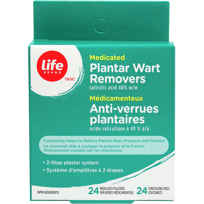 Life Brand Medicated Plantar Wart Removers - Salicylic Acid 40% w/w ...
