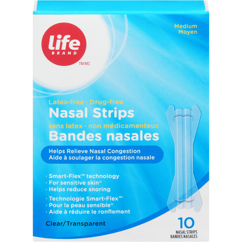 Life Brand Nasal Strips Clear Medium 10 Count - CTC Health