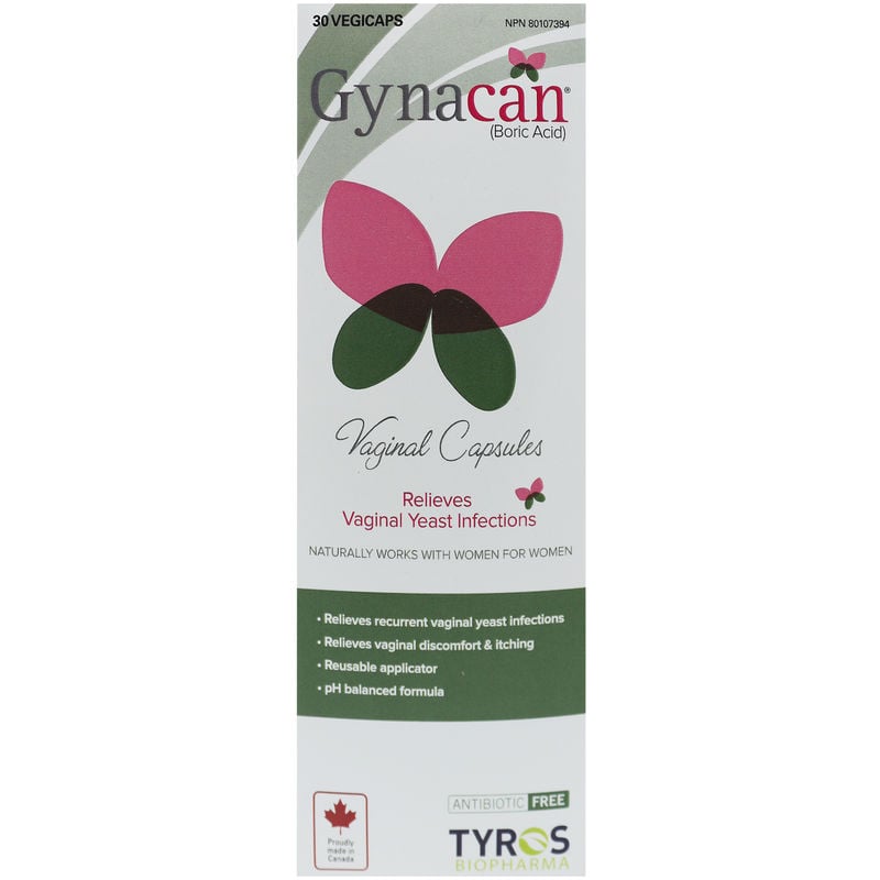 GYNACAN Boric Acid Vaginal Capsules 30 Capsules - CTC Health