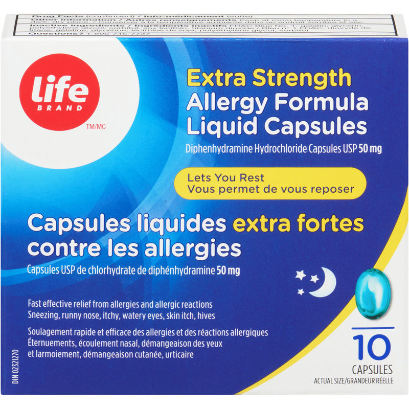 Life Brand Allergy Formula Liq Caps XS 10 Capsules - CTC Health