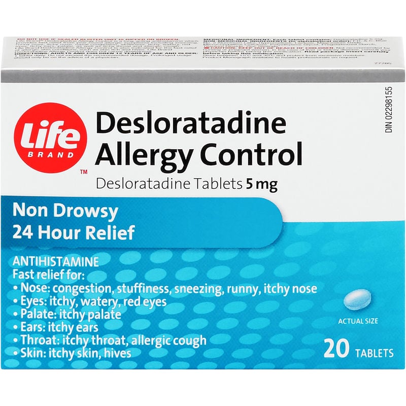 Life Brand Desloratadine Allergy Control Tablets 5mg - 20 TAB - CTC Health