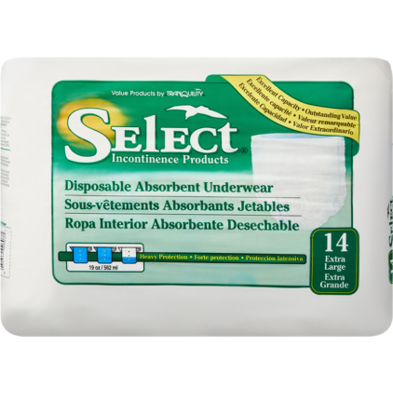 Disposable Absorbent Underwear, X-Large 14 Count - CTC Health