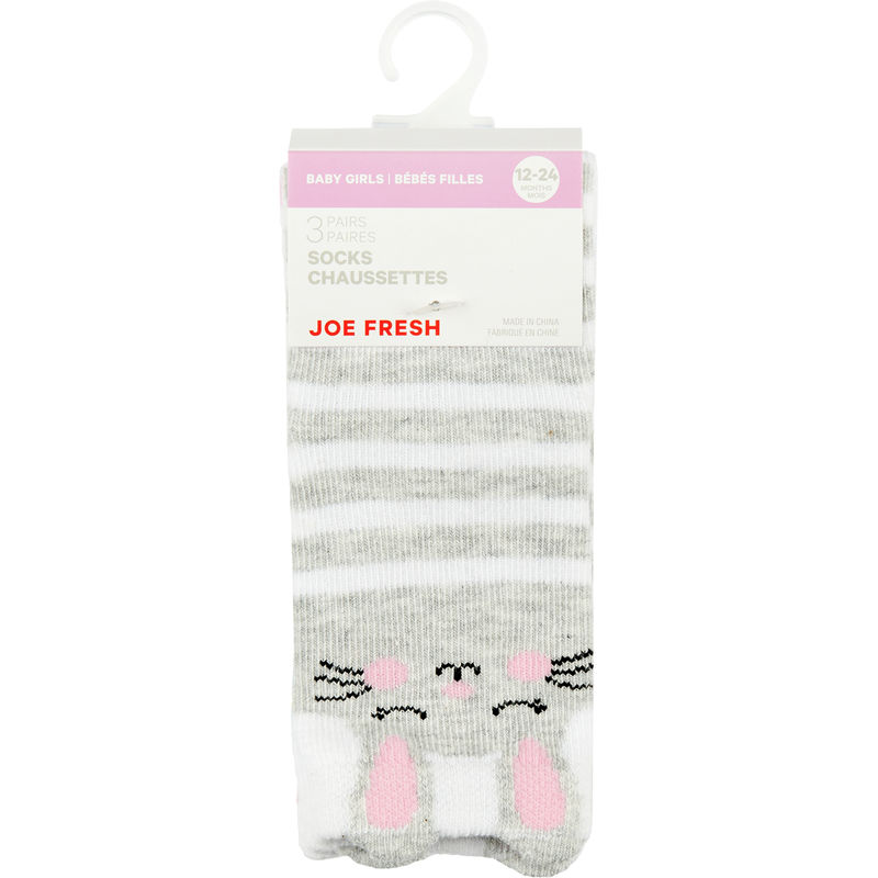 Joe Fresh Baby Girl Crew Socks - Grippers - CTC Health