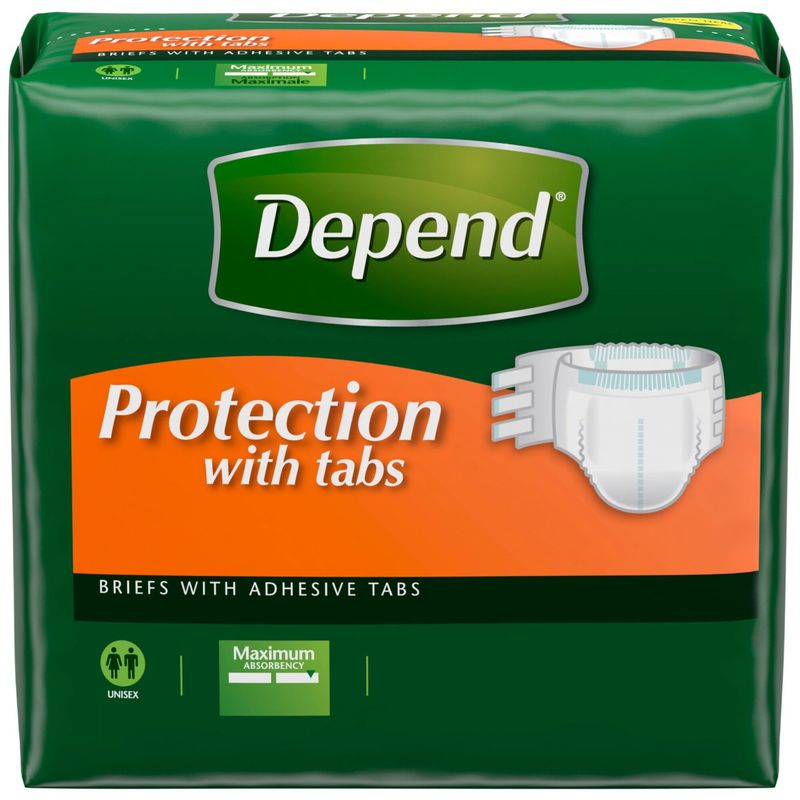 Depend Incontinence Protection with Tabs, Maximum Absorbency, L 16 ...