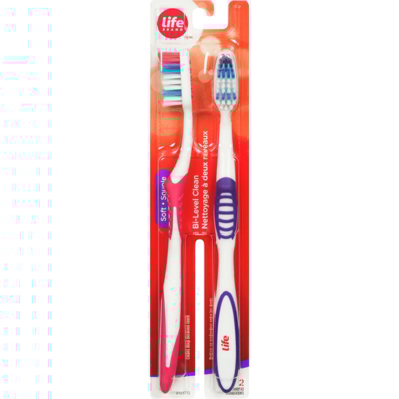 Life Brand Bi-Level Toothbrush Soft - Pack of 2 - CTC Health