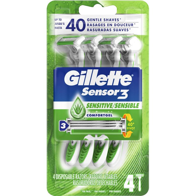 Gillette Sensor3 Sensitive Men’s Disposable Razor - 4 Pack - CTC Health