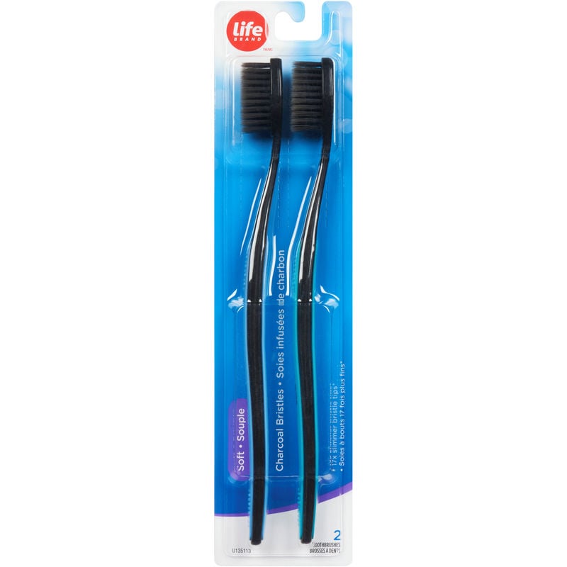 Life Brand Ultra Soft Charcoal Toothbrush 2 PK - CTC Health