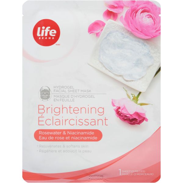 Life Brand Brightening Hydrogel Facial Sheet Mask - CTC Health