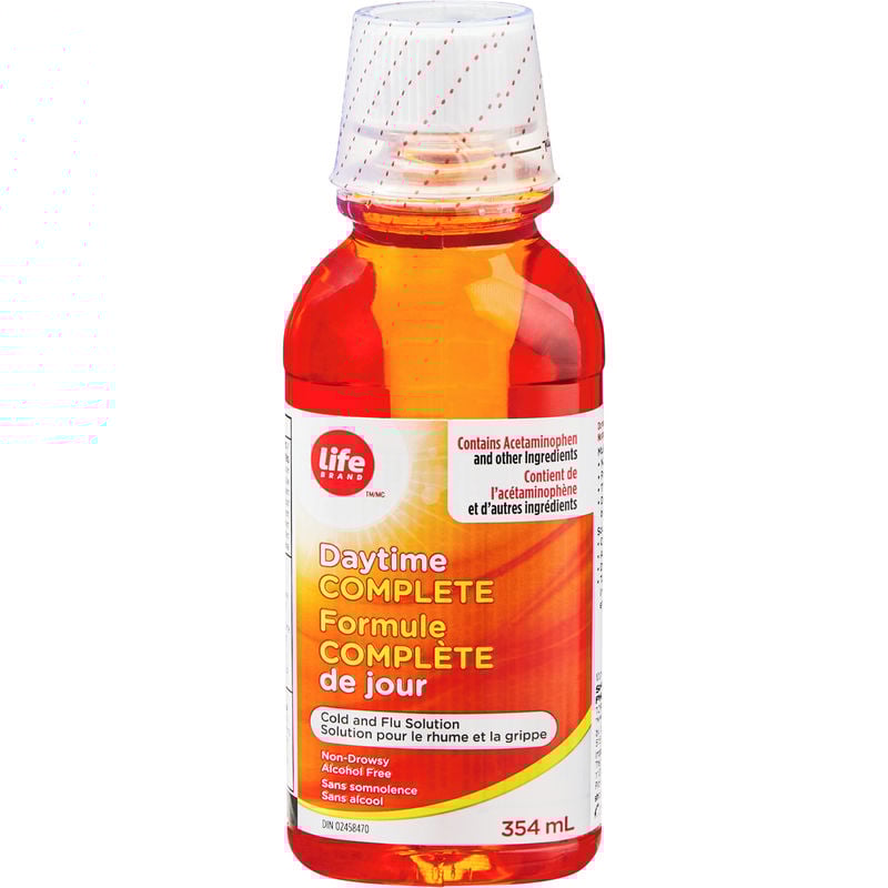 Life Brand Daytime Complete Cold & Flu 354 ML Multi-Symptom Relief ...