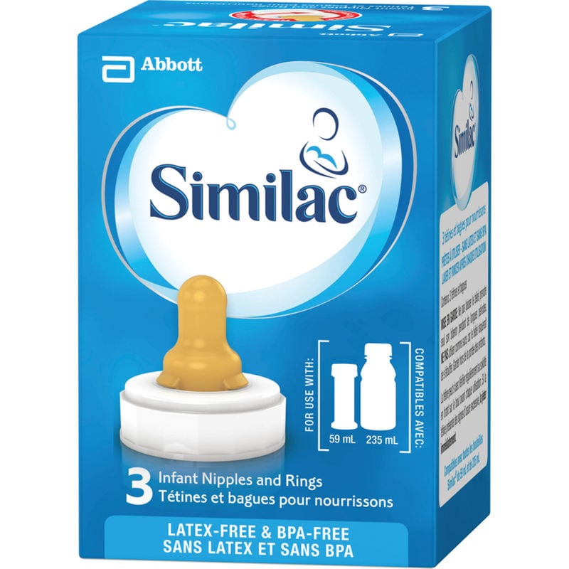 Similac Infant Standard Flow Nipple And Ring, 3 Pack - CTC Health