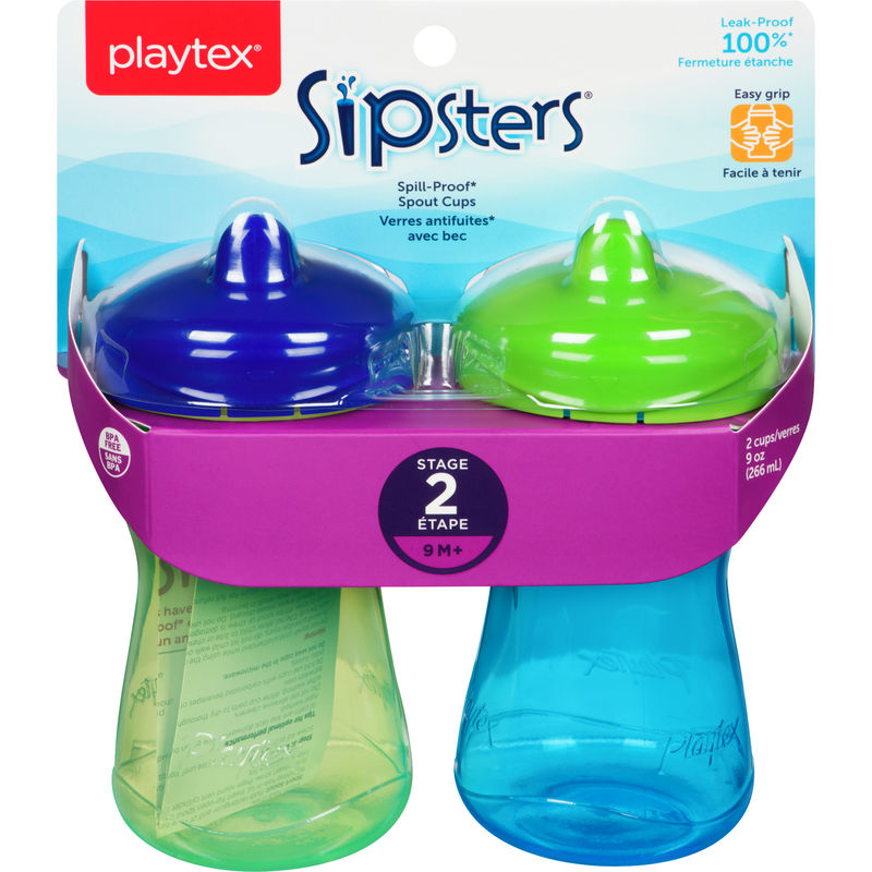 Playtex Sipsters Spill-Proof Spout Sippy Cups, Stage 2 - 2 EA - CTC Health