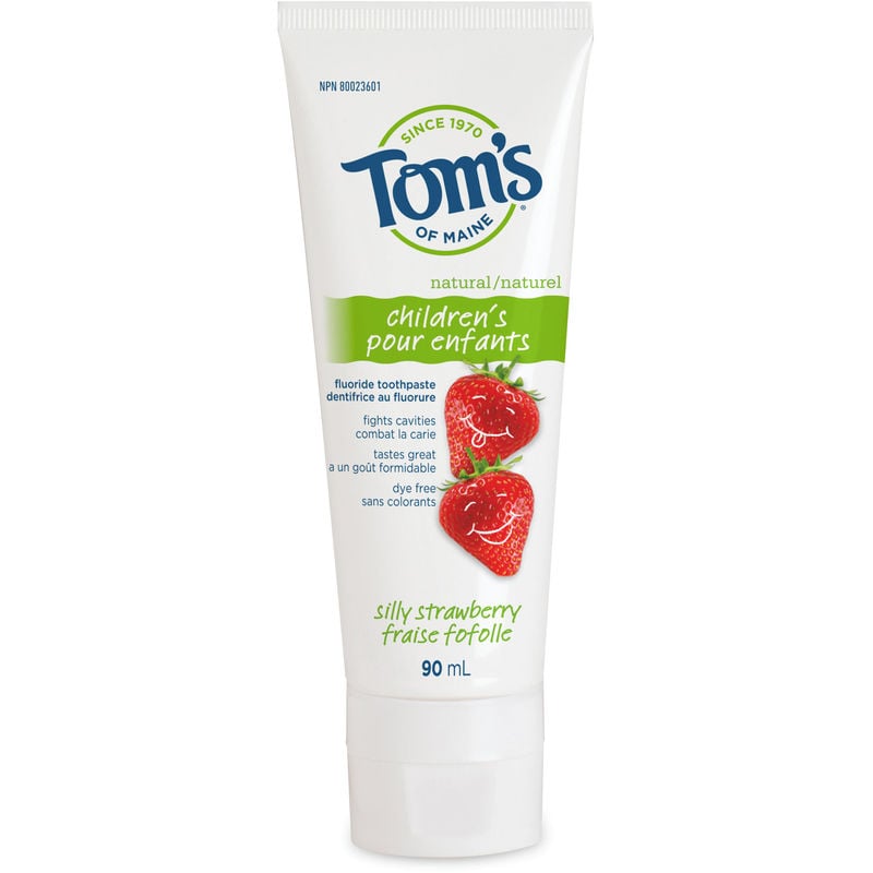 Tom’s of Maine Children’s Silly Strawberry Natural Fluoride Toothpaste ...