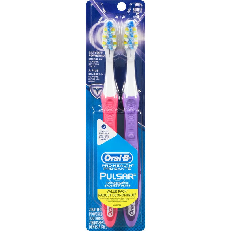 Oral-B Pulsar Pro-Health Battery Powered Toothbrush, Soft, 2 Count ...