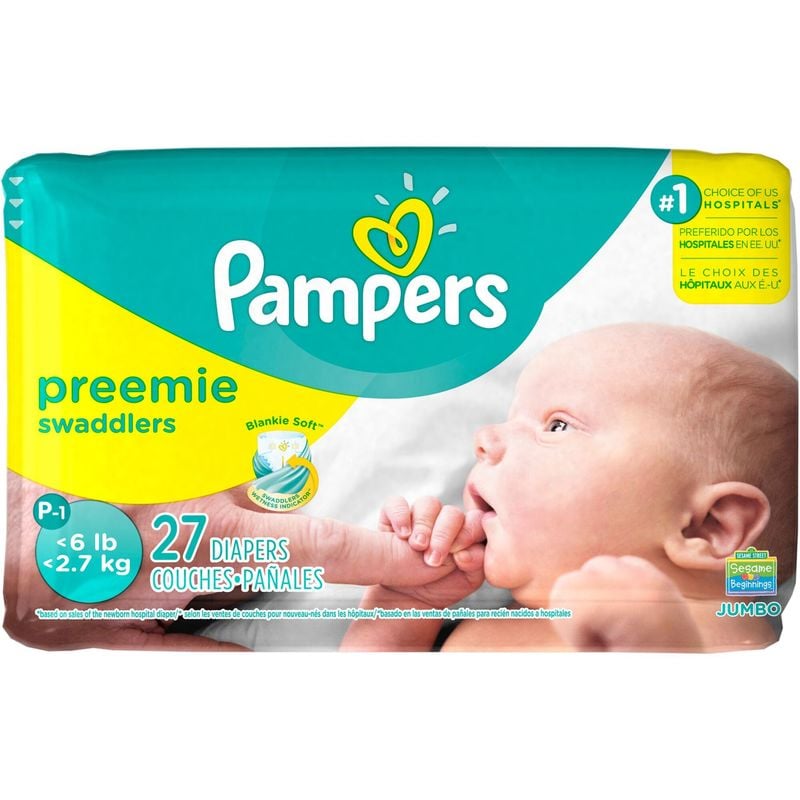 Pampers Swaddlers Preemie Diapers Size P-1 - 27 Count - CTC Health