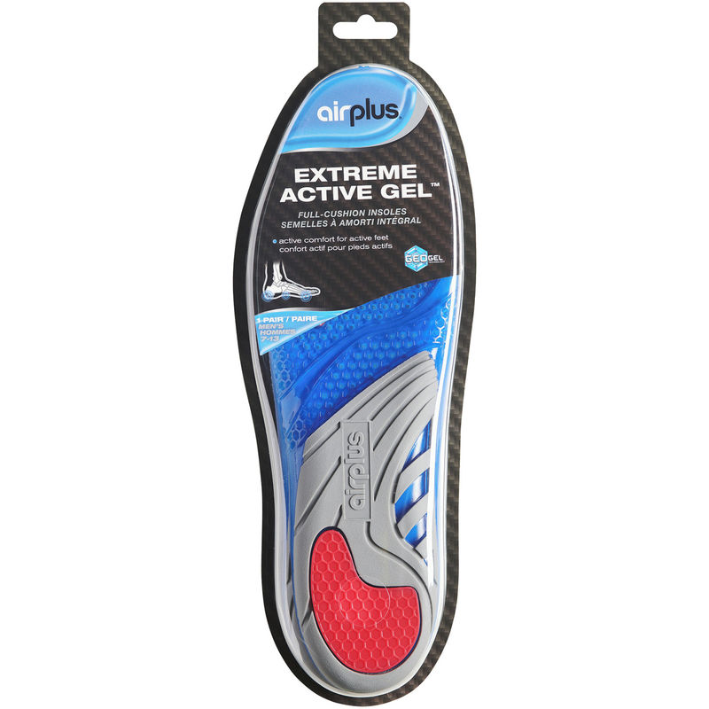 Airplus Extreme Active Gel Insoles for Men - Shock Absorbing Cushioning ...